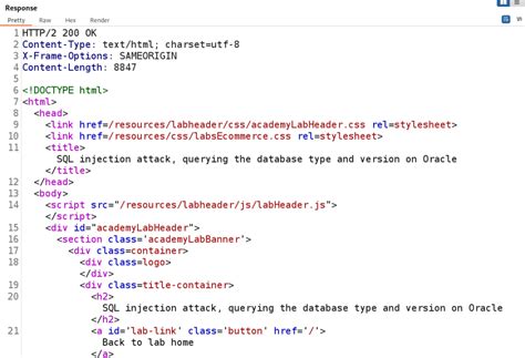 Sql Injection Attack Querying The Database Type And Version On Oracle