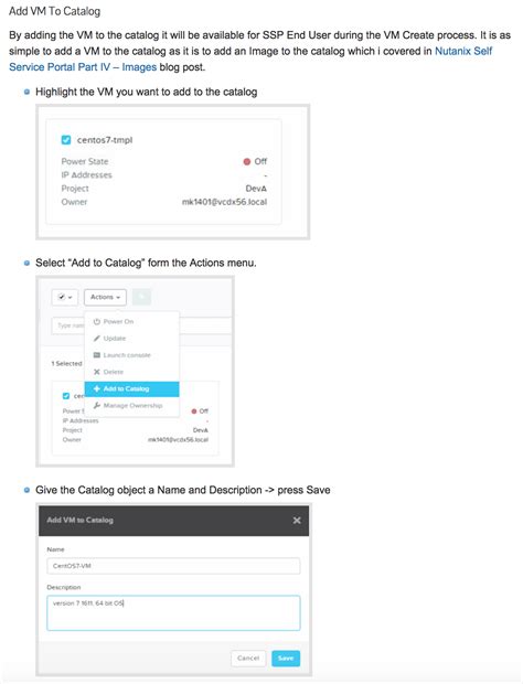 Nutanix Self Service Portal Part Vi Catalog Items Virtualization