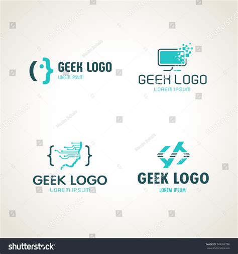 Geek Logo Programmers Icon Stock Vector Royalty Free 749368786 Shutterstock