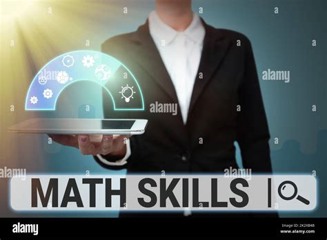 Text Sign Showing Math Skills Word For Starting To Learn How To Count Numbers Add Divide Use