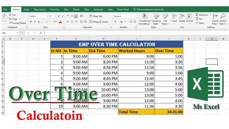 How To Calculate Overtime Hours In Ms Excel Overtime Calculate Formula In Microsoft Excel