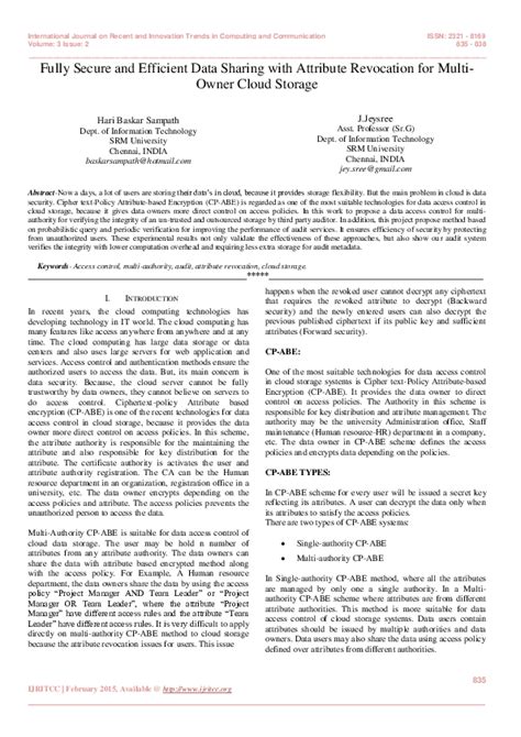 Pdf Secure Data Sharing In Multi Owner Cloud