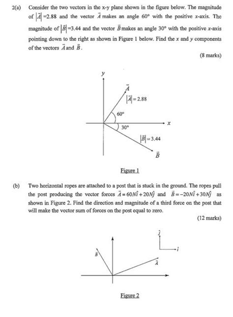 A Consider The Two Vectors In The Xy Plane Shown Chegg Com