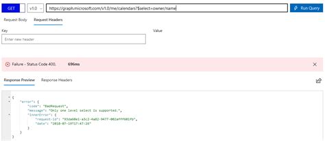rest microsoft graph api select and filter owner address in calendar