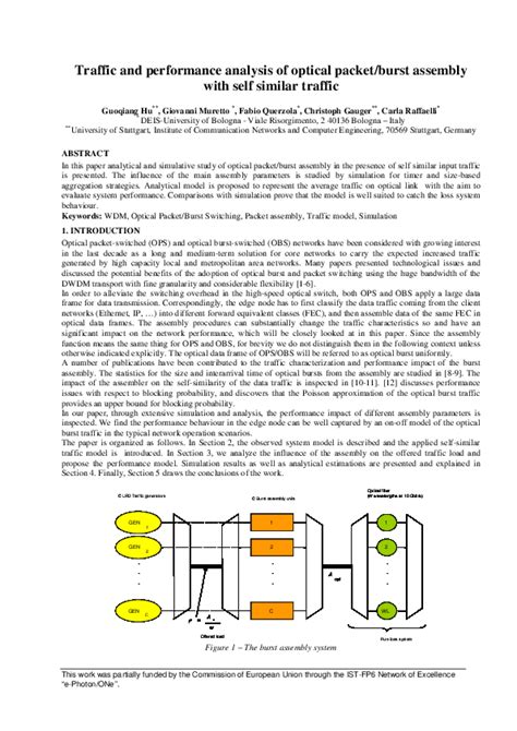 Pdf Traffic And Performance Analysis Of Optical Packetburst Assembly With Self Similar Traffic