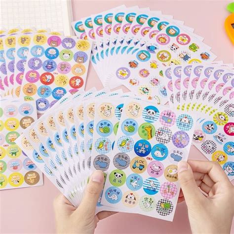 Memo สติกเกอร์วงกลมลายการ์ตูน 6 แถว พร้อมส่ง สติ๊กเกอร์ สวยงาม Diy Sticker สติ๊กเกอร์ตกแต่ง