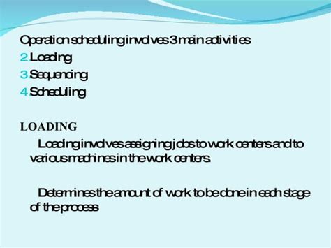 Operations Scheduling Ppt