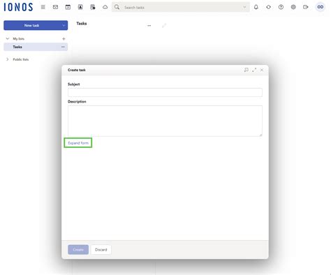 Create Tasks In IONOS Webmail IONOS Help