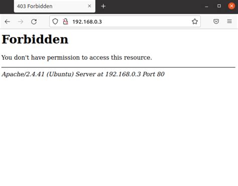 Forbidden Error Rapache