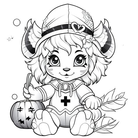 의상 마녀 할로윈을 사용하여 귀여운 사자와 함께 색칠하기 책 색칠 놀이 책 마녀 사자 만화 Png 일러스트 및 이미지 에 대한 무료 다운로드 Pngtree