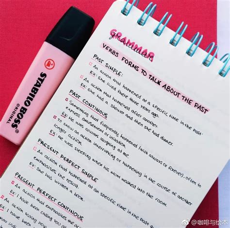 整齐、清晰的笔记，看起来赏心悦目，而且条理清楚。来自ins