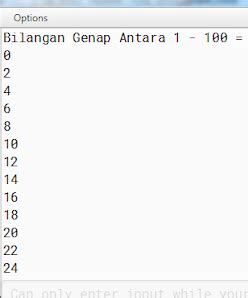 Cara Menampilkan Bilangan Genap BlueJ