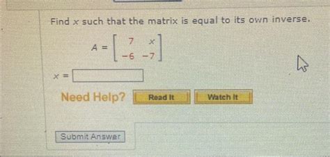 Solved Find X Such That The Matrix Is Equal To Its Own Chegg Com