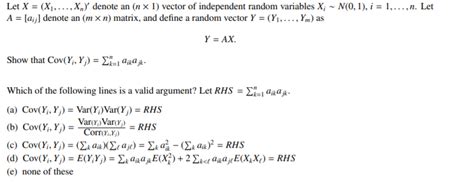 Solved Let X X1x Denote An N X 1 Vector Of