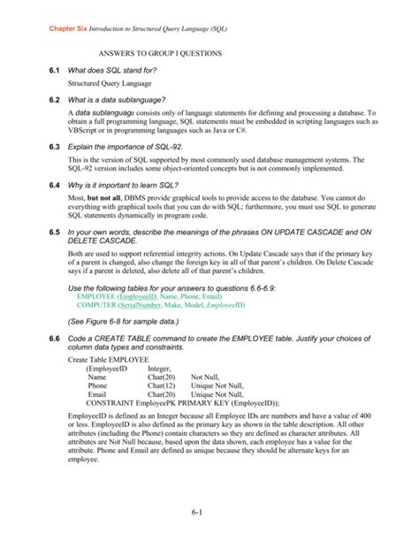 SQL Exercises And Answers