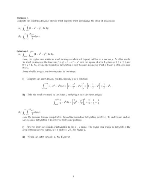 Double Integrals Pdf Coordinate System Integral