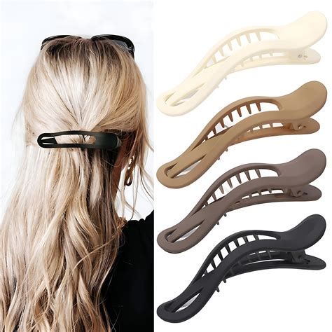 Vanido Flat Hair Clips Large Claw Clips Flat Claw Clips For Women
