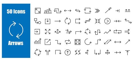 Set Arrow Vector Icon Direction Symbol Design Collection Web Simple Element Isolated Line Shape