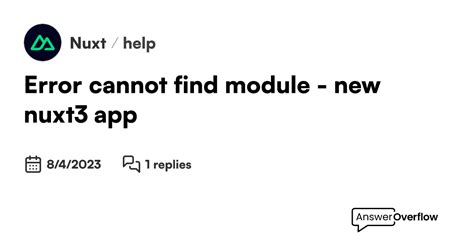 Error Cannot Find Module New Nuxt3 App Nuxt
