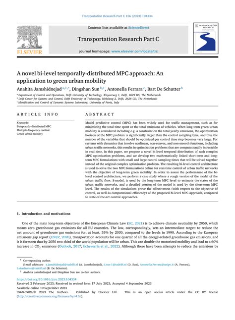 Pdf A Novel Bi Level Temporally Distributed Mpc Approach An