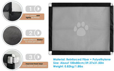 Mesh Dog Gate Magic Gate For Dog Portable Folding Pet Gate Safety