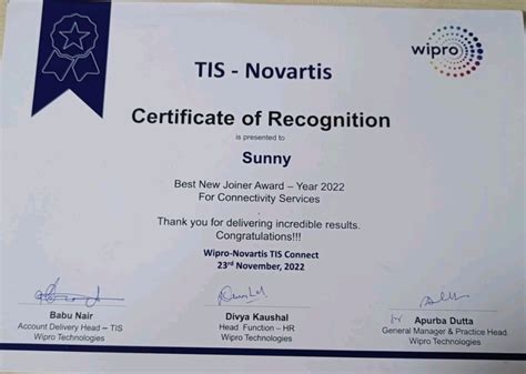 Sunny Singh On Linkedin Recognition🙂 Wipro