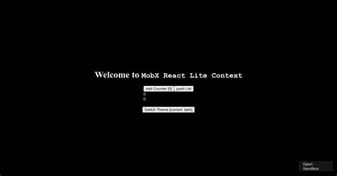 Mobx React Lite Context Forked Codesandbox