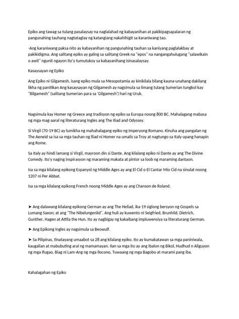 Epiko Pdf