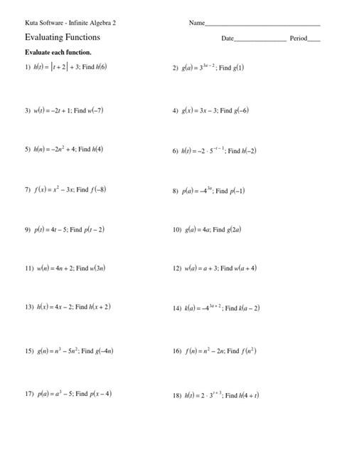 Evaluating Functions G11 Tri 2 Pdf