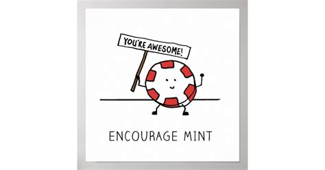 Encourage Mint Youre Awesome Poster Zazzle