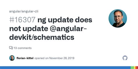 Ng Update Does Not Update Angular Devkitschematics · Issue 16307