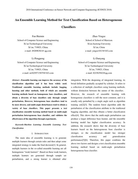 pdf an ensemble learning method for text classification based on