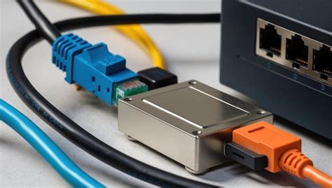 Close Up Of Network Cables Connected To A Router And Interface Panel
