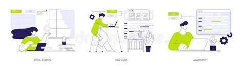 Front End Development Abstract Concept Vector Illustrations Stock