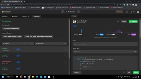 Pawan Chatterjee On Linkedin Problem Find First And Last Position Of Element In Sorted Array