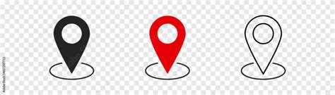 Pin Icon Set Location Icon Set Map Pointer Icon Set Stock Vector Adobe Stock