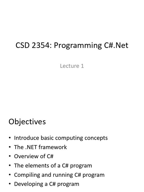 Introduction To Programming C Pdf C Sharp Programming Language Programming