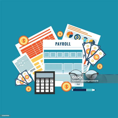 급여 송장 시트 플랫 일러스트 맨 위 보기입니다 플랫 벡터 월급 명세서에 대한 스톡 벡터 아트 및 기타 이미지 월급 명세서 배너 표지판 아이콘 Istock