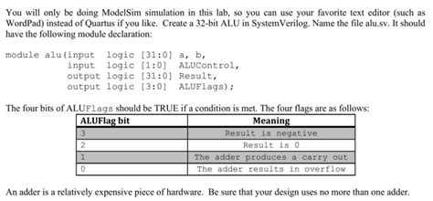 solved problem 2 32 bit alu introduction in this lab