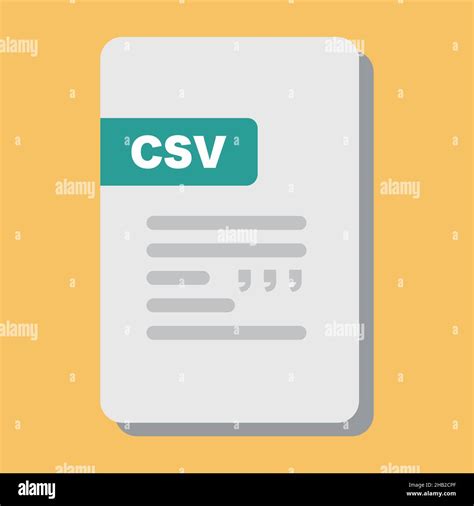 csv file with a yellow background flat vector icon stock vector image