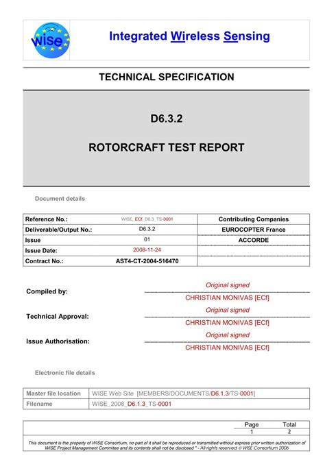 Rotorcraft Evaluation Test Report Public Version WISE Project