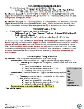 APWH LEQ C C Essay Template Topic Sentence Thesis And Body Paragraph Frames
