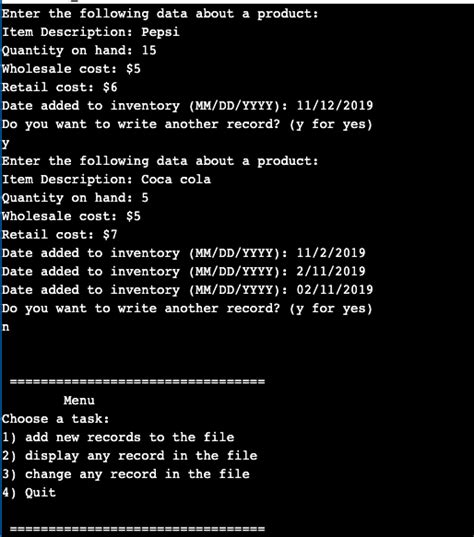 Inventory Program C Write A Program That Uses A Structure To Store