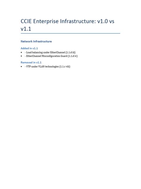 Ccie Enterprise Infrastructure V1 Vs V1 1 Pdf
