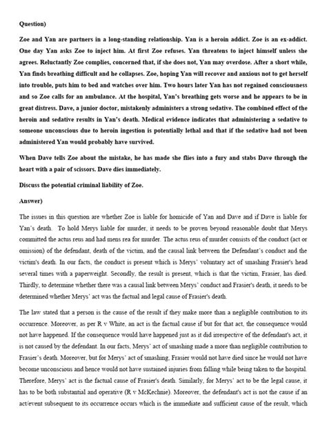 Criminal Law Pdf Mens Rea Causation Law