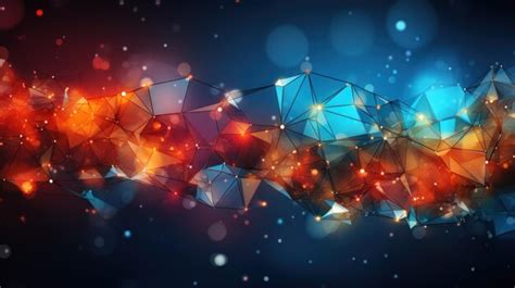 Premium Ai Image Abstract Geometric With Connected Lines And Dots Big Data Visualization