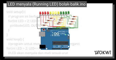 Led Menyala Running Led Hisam Faizal Wokwi Esp32 Stm32 Arduino