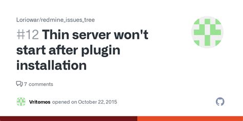 Thin Server Won T Start After Plugin Installation Issue Loriowar Redmine Issues Tree