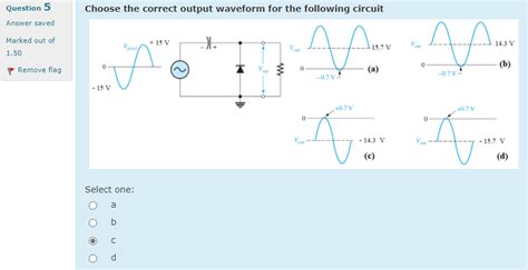 solved choose the correct output waveform for the following