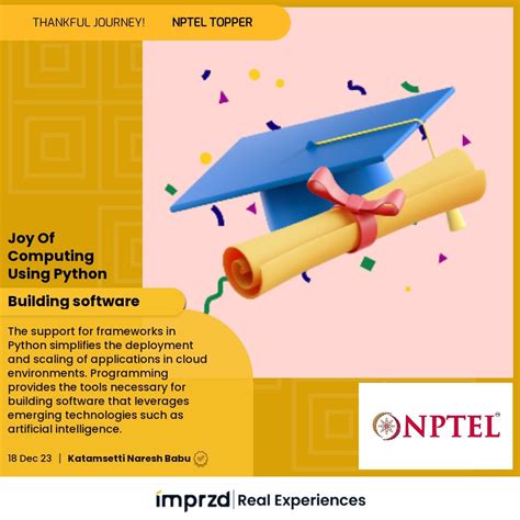 finished gold elite in nptel s joy of computing course naresh babu